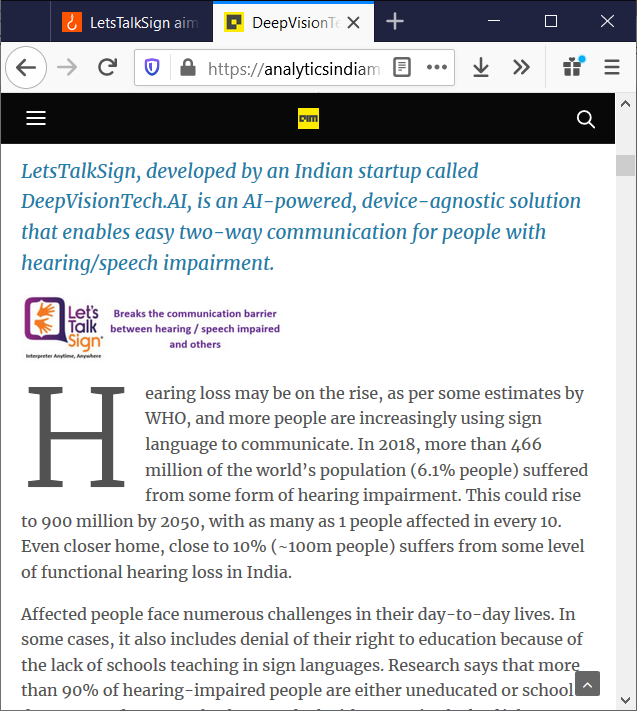 DeepVisionTech.AI - Empowering People with Disabilities to 'live independently'